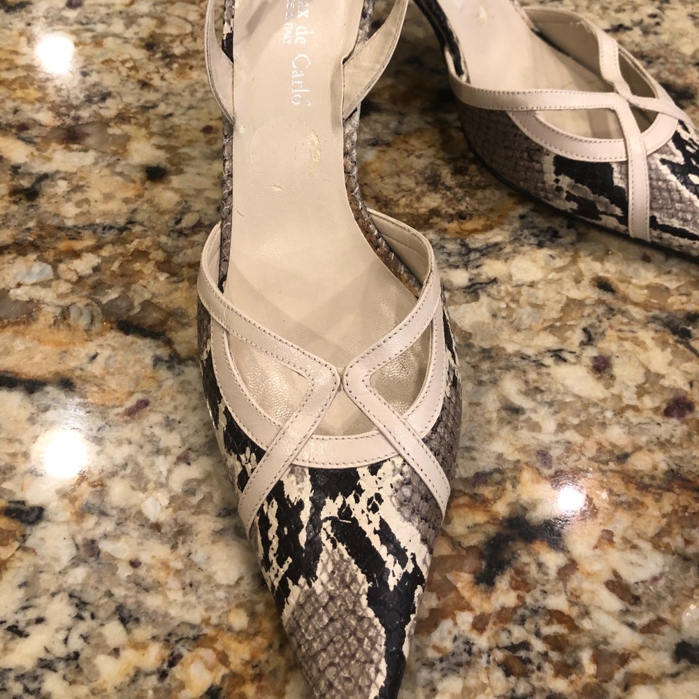 Max De Carlo Snake Print Slingback Pump - Us8b - Gem